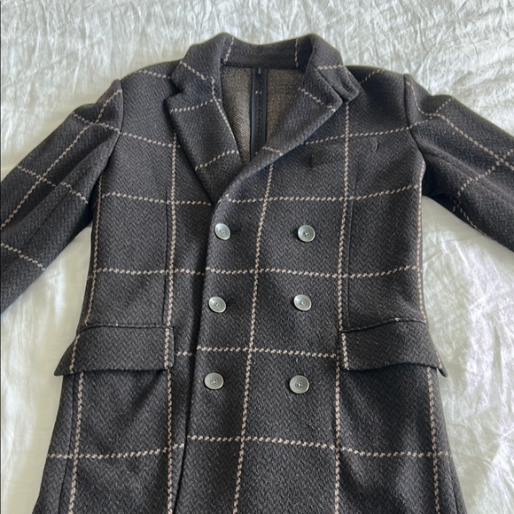 rag & bone | Jackets & Coats | Rag Bone Brown Checkered Pea Coat | Poshmark